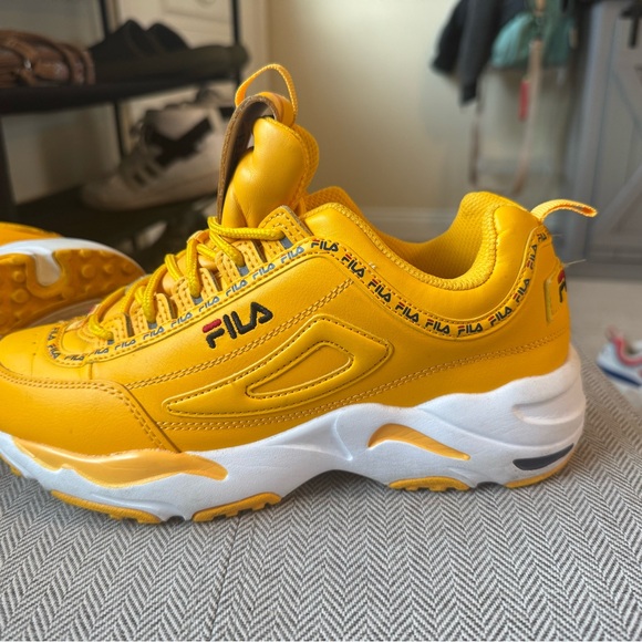 Fila | Shoes | Fila Bold Yellow Sneakers With White Accents | Poshmark